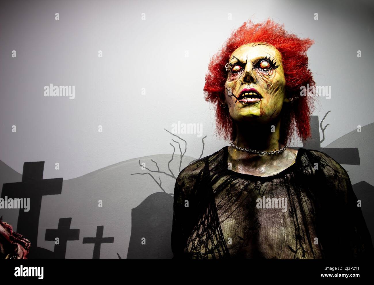 Red Hair Female Zombie On Display Stock Photo - Alamy
