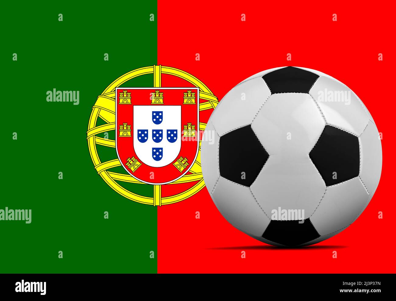 Blank Soccer ball with Portugal national team flag Stock Photo - Alamy