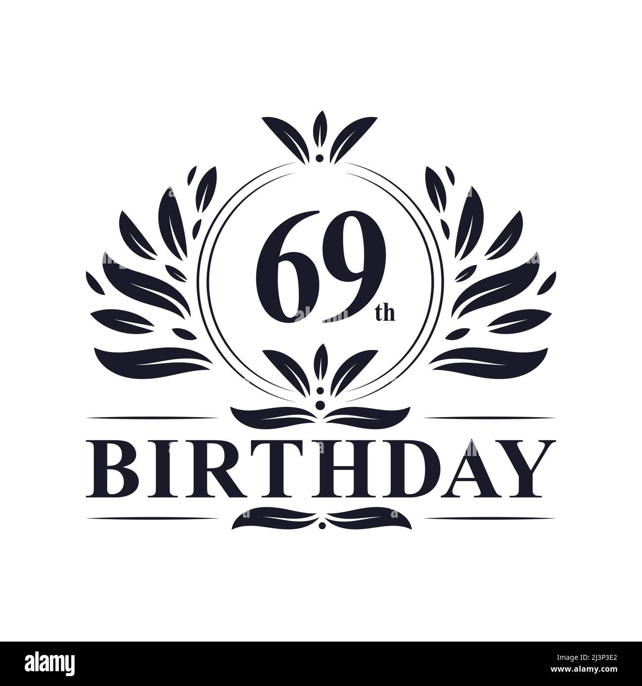 69th Birthday Design, luxurious golden color 69 years Birthday ...