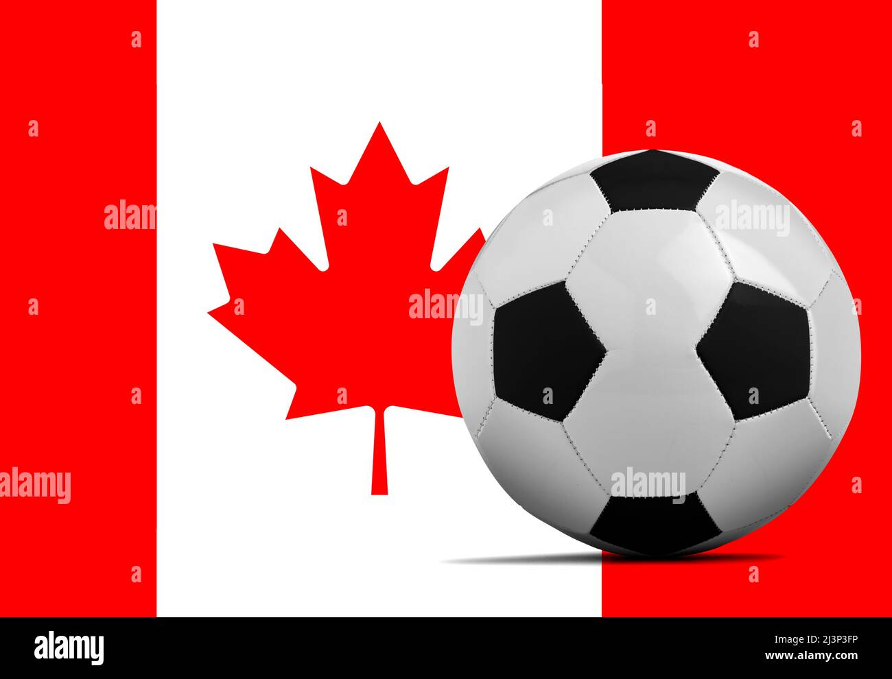 Blank Soccer ball with Canada national team flag Stock Photo - Alamy