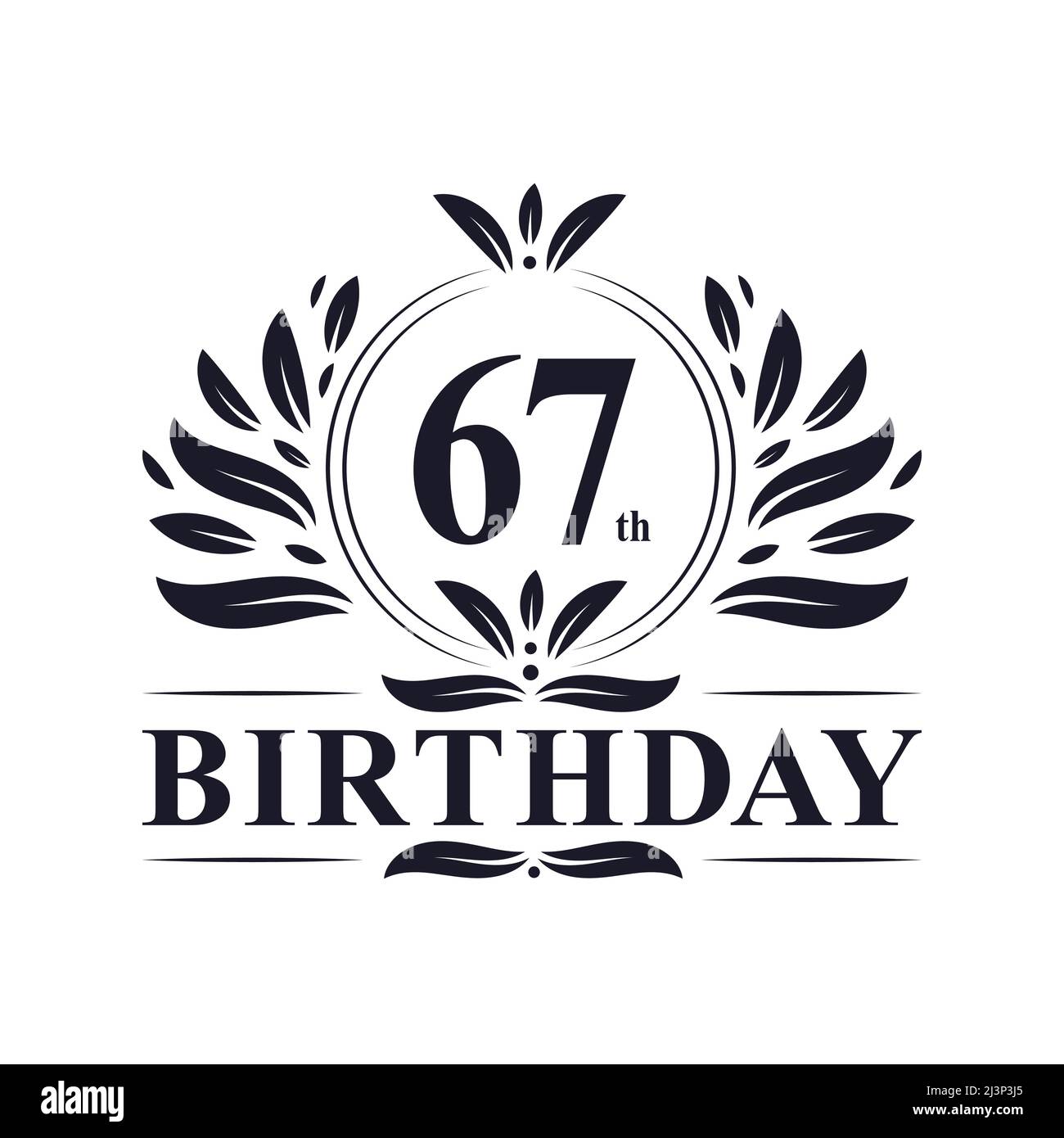 67th Birthday Design, luxurious golden color 67 years Birthday ...