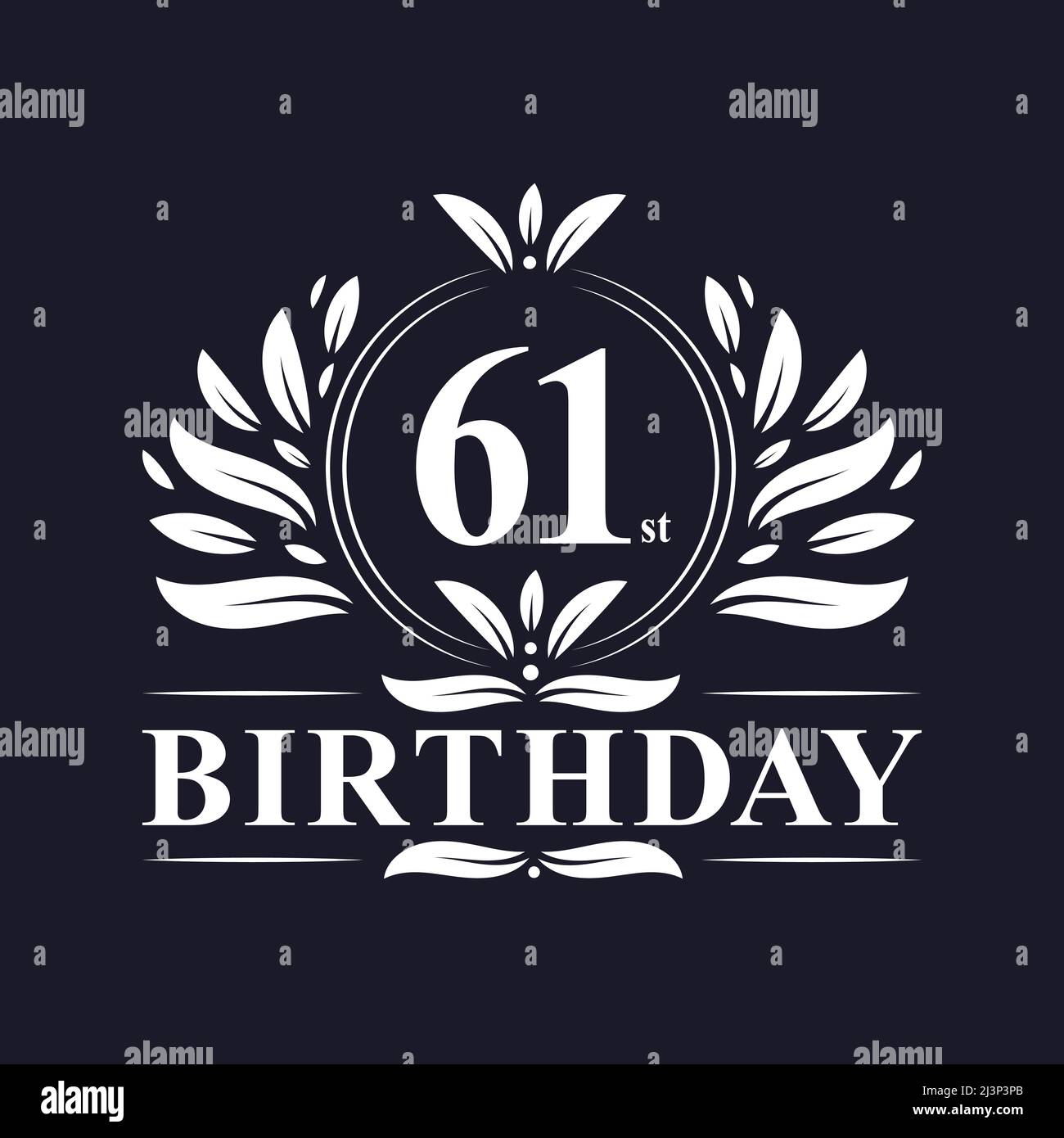 61st Birthday Design, luxurious golden color 61 years Birthday ...