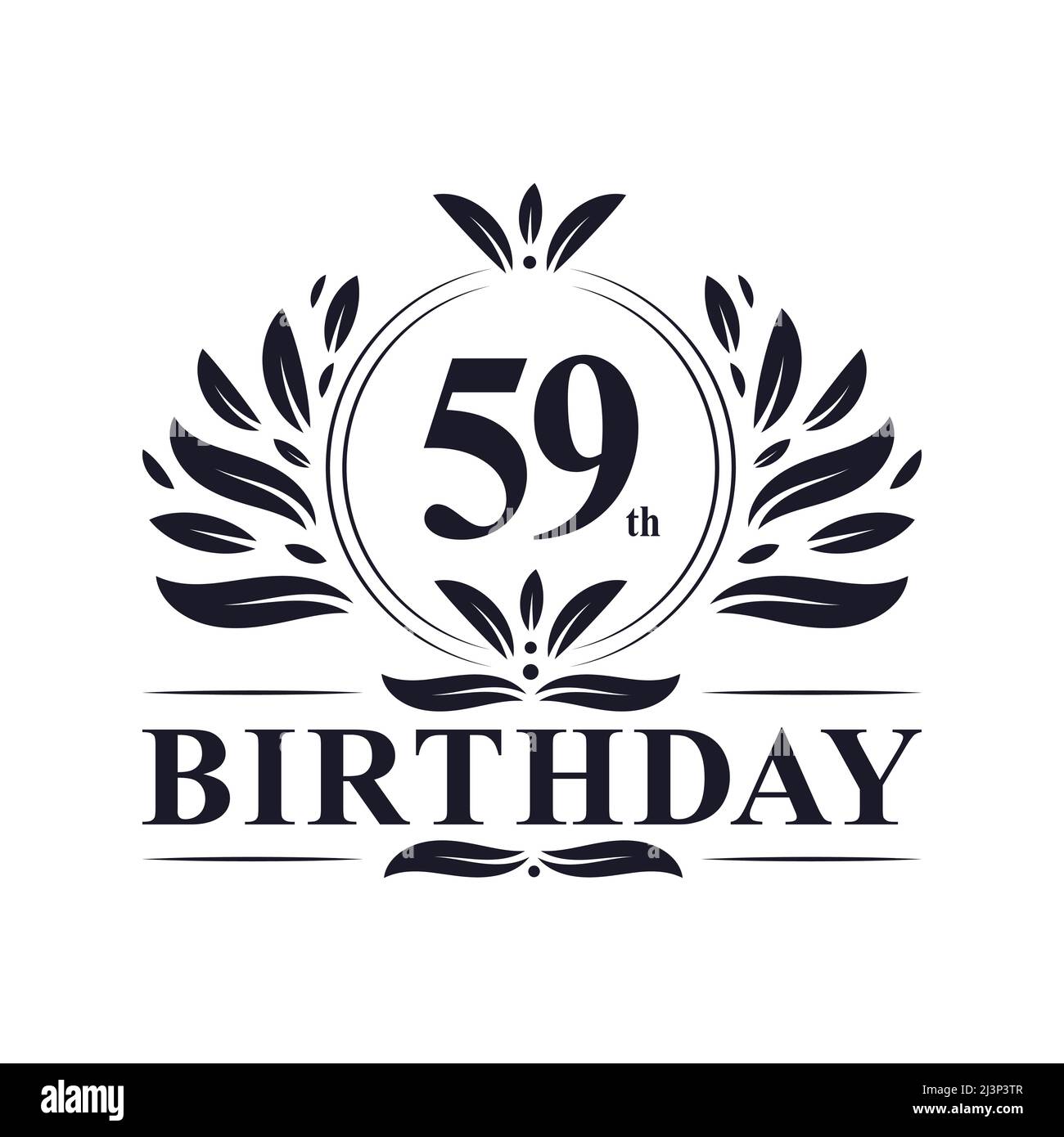 59th Birthday Design, luxurious golden color 59 years Birthday ...