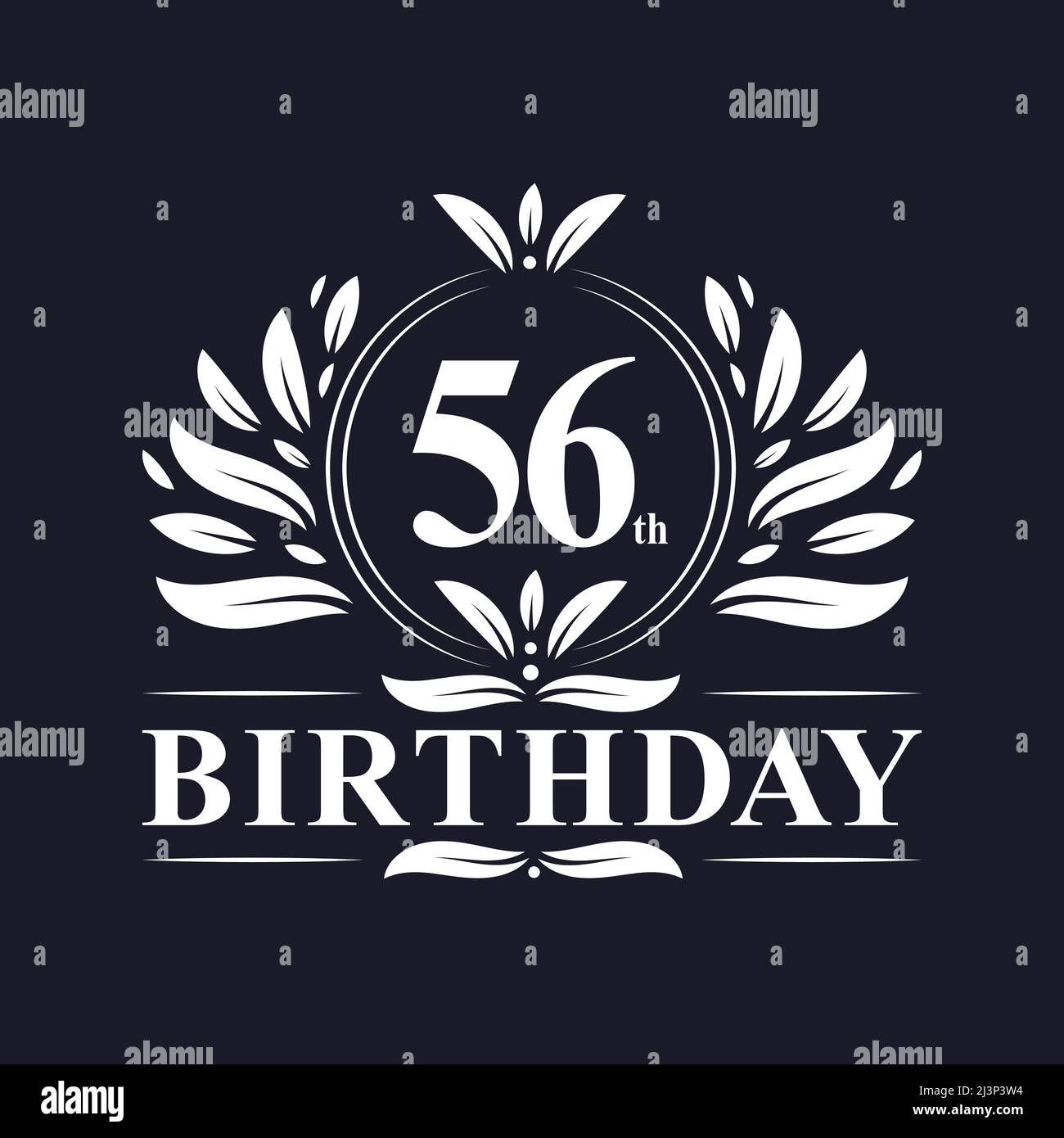 56 years Birthday logo, luxury 56th Birthday design celebration Stock ...