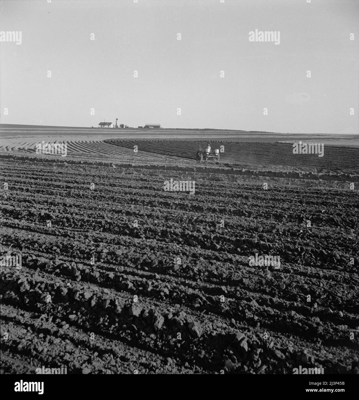 Contour ploughing Black and White Stock Photos & Images - Alamy
