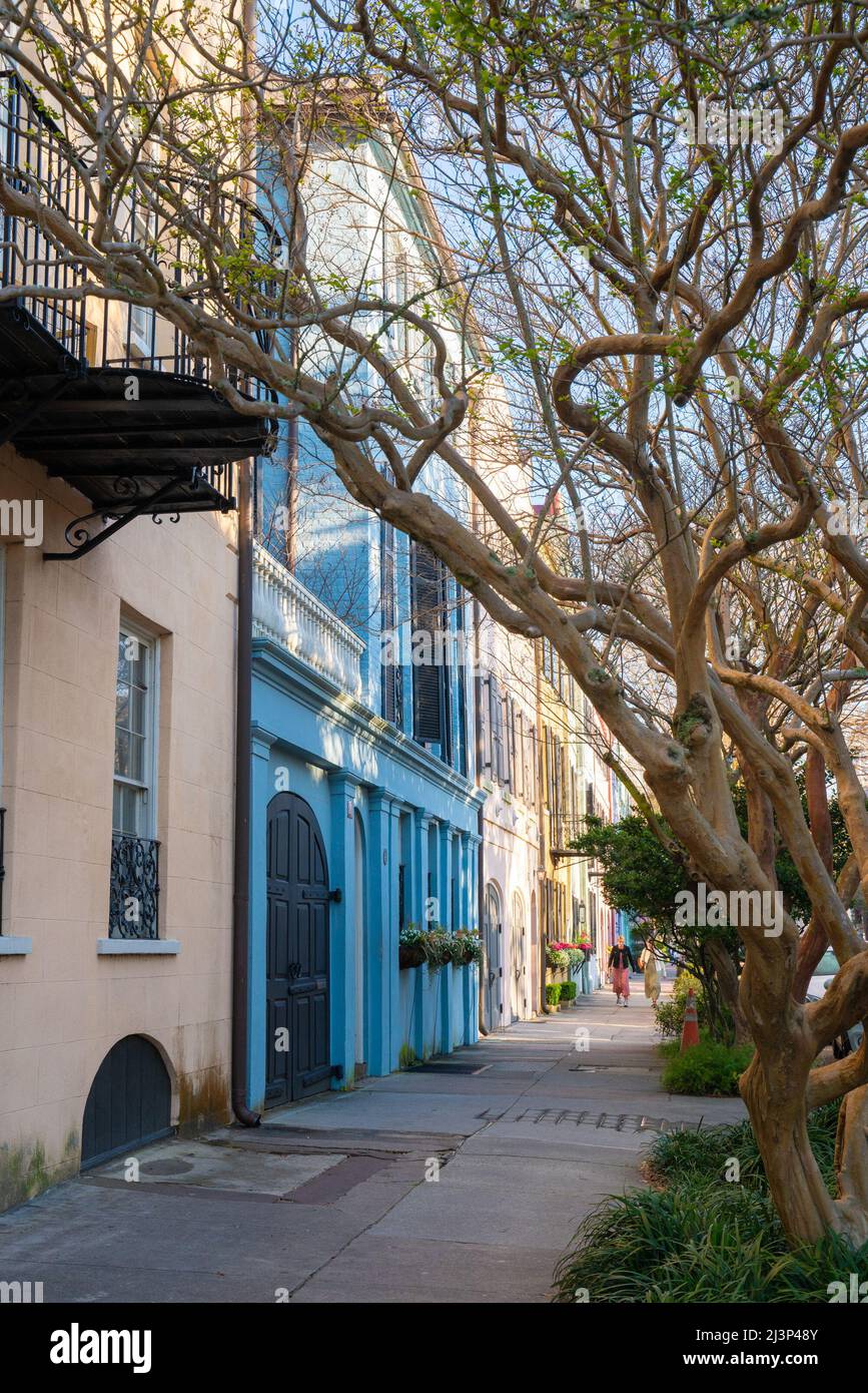 Charleston, South Carolina, USA - March 18, 2022: Street scene in the ...