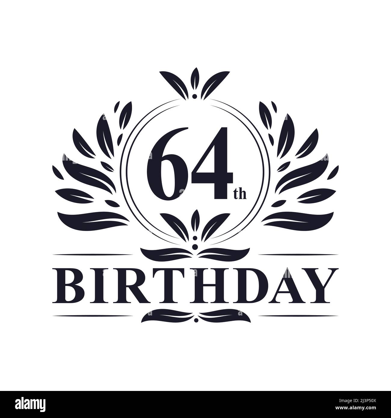 64th Birthday Design, luxurious golden color 64 years Birthday ...