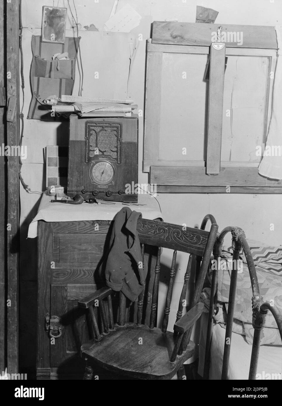 Inside of one-room shack of Rural Rehabilitation client. Tulare County ...