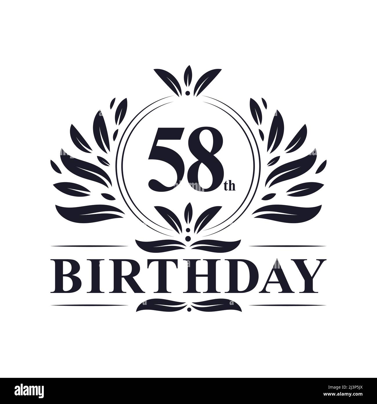 58th Birthday Design, luxurious golden color 58 years Birthday ...