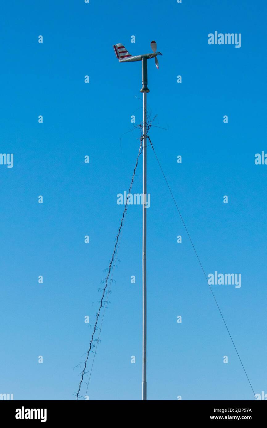 Measurement of wind direction in the form of an airplane Stock Photo ...