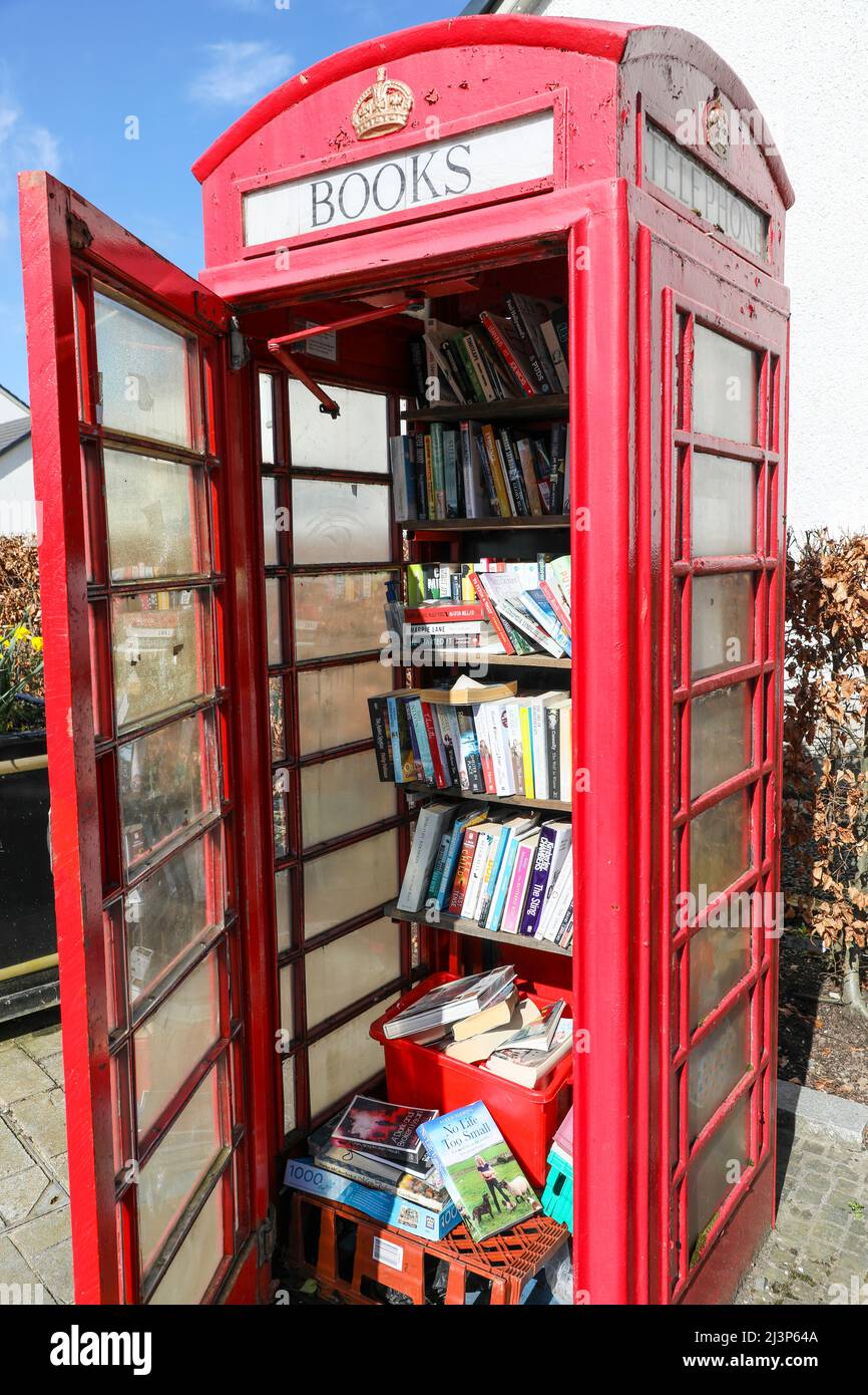 Old disused traditional GPO red telephone box now converted to a ...