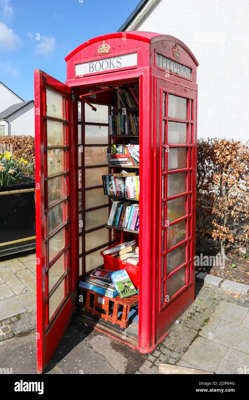 Old disused traditional GPO red telephone box now converted to a ...