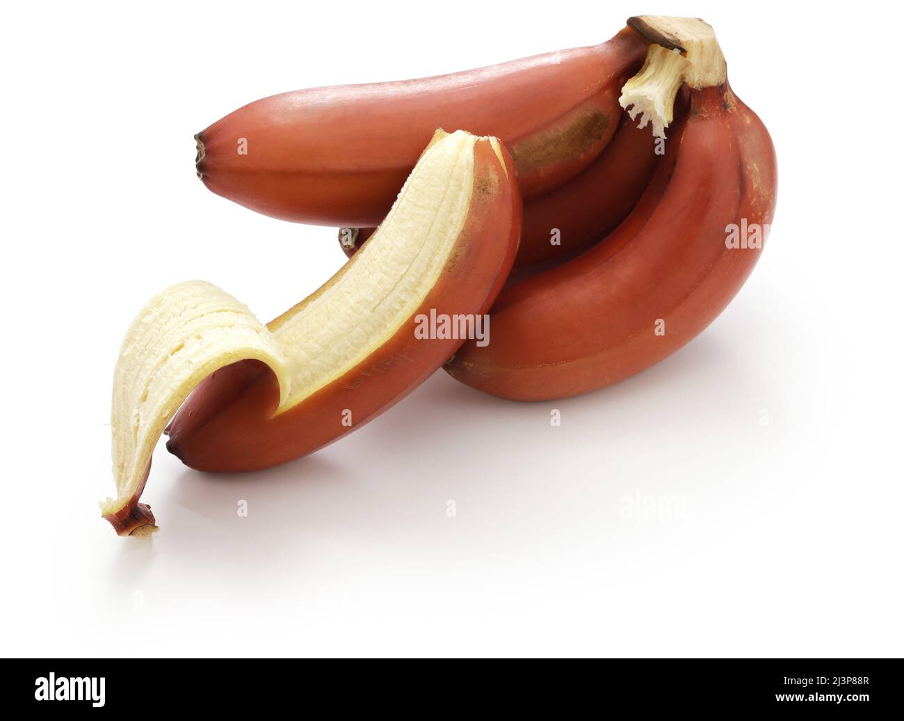 a bunch of ripe red banana Stock Photo - Alamy