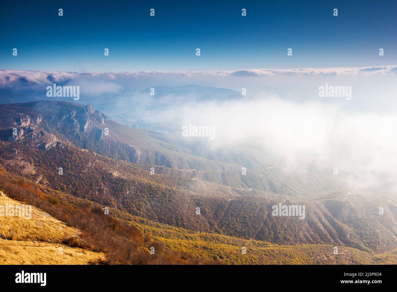 Fantastic sunny day is in mountain landscape. Crimea, Ukraine, Europe ...