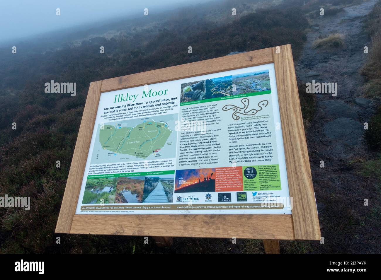 Ilkley moor boundary map hi-res stock photography and images - Alamy