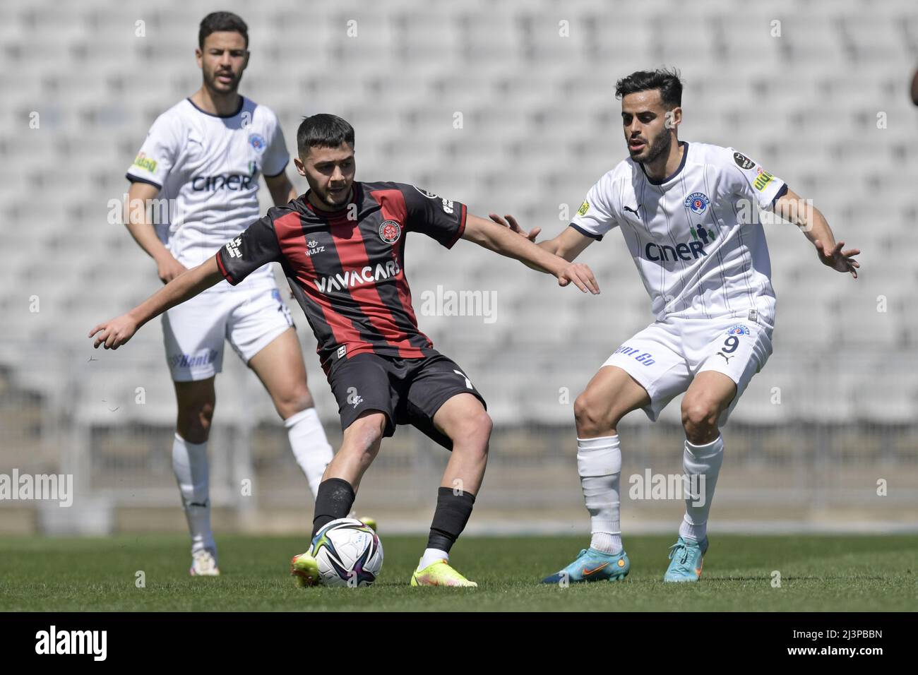 ISTANBUL - (lr) Adnan Ugur of Fatih Karagumruk SK, Rayane Aabid or ...