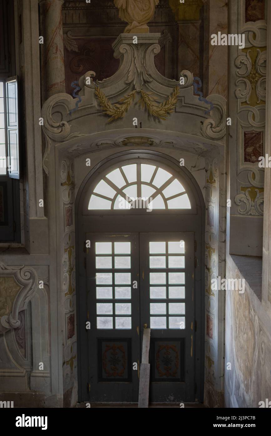 old vintage wooden window in old house cottage villa european ...