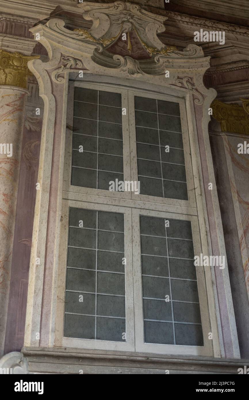 old vintage wooden window in old house cottage villa european ...