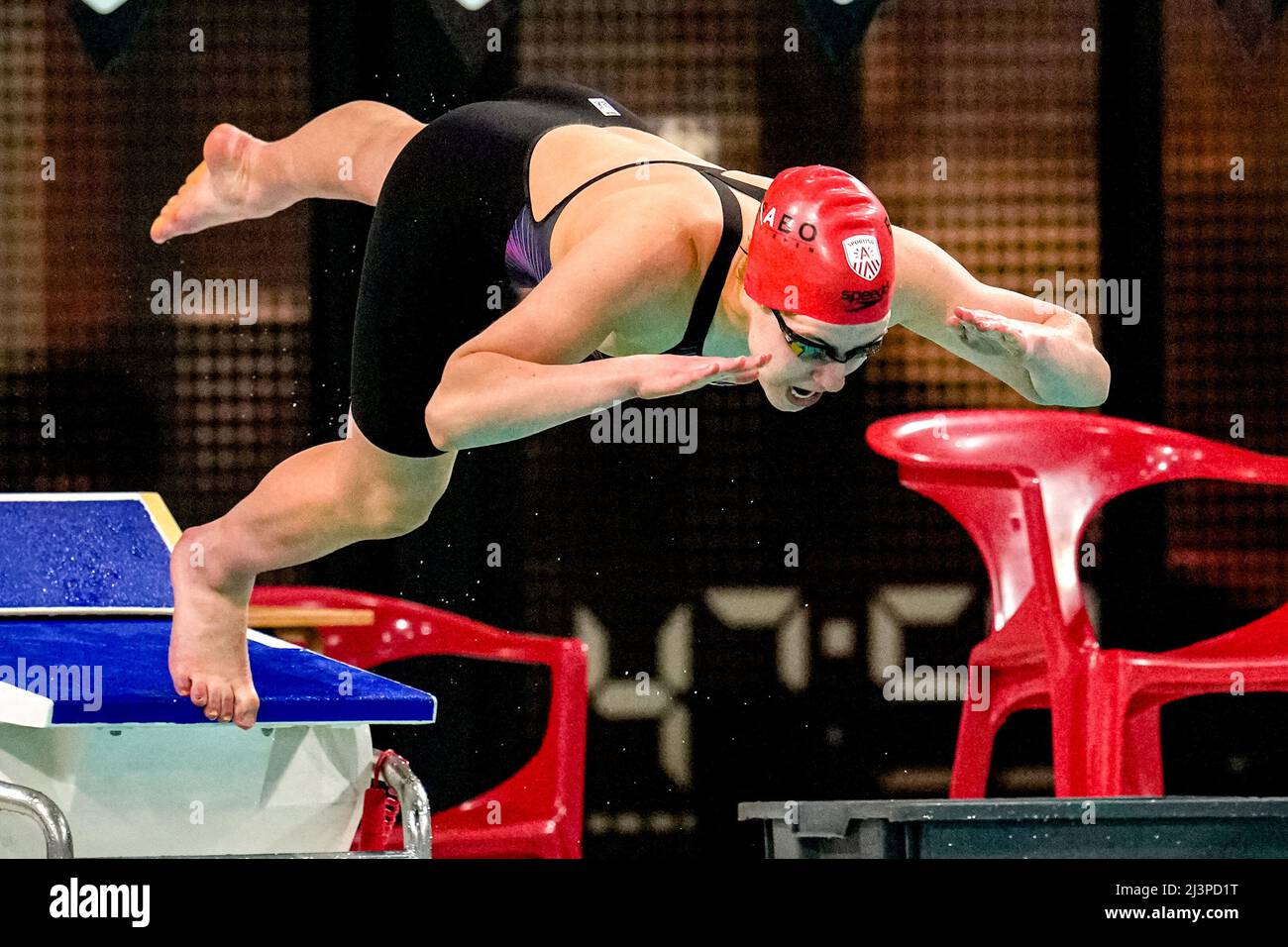 EINDHOVEN, NETHERLANDS - APRIL 9: Charlotte Feyen competing in the ...