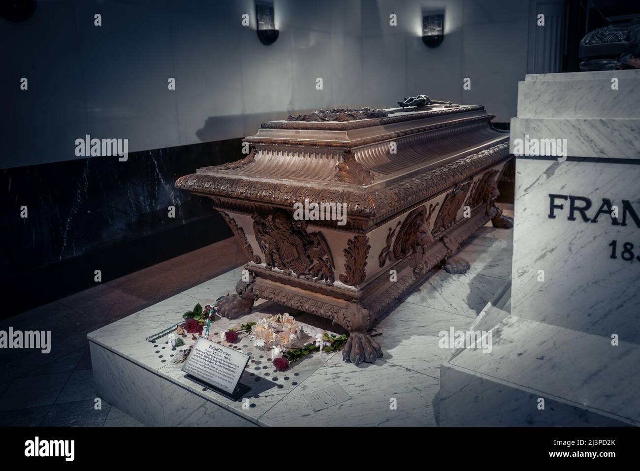 Empress Elisabeth of Austria (Sisi) sarcophagus at the Imperial Burial ...