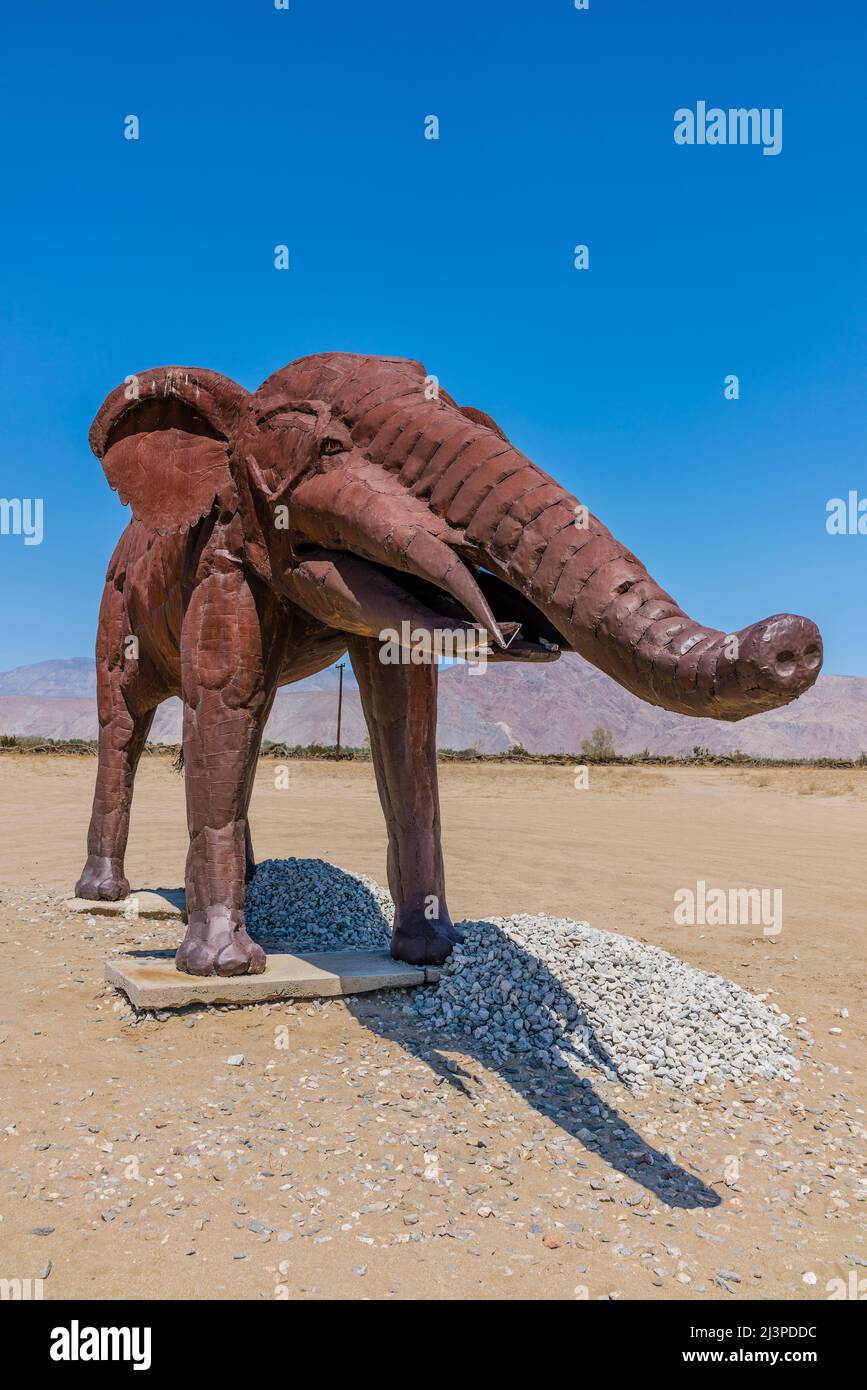 A steel sculpture of a life-sized Gomphothere (Gomphothere) an extinct ...