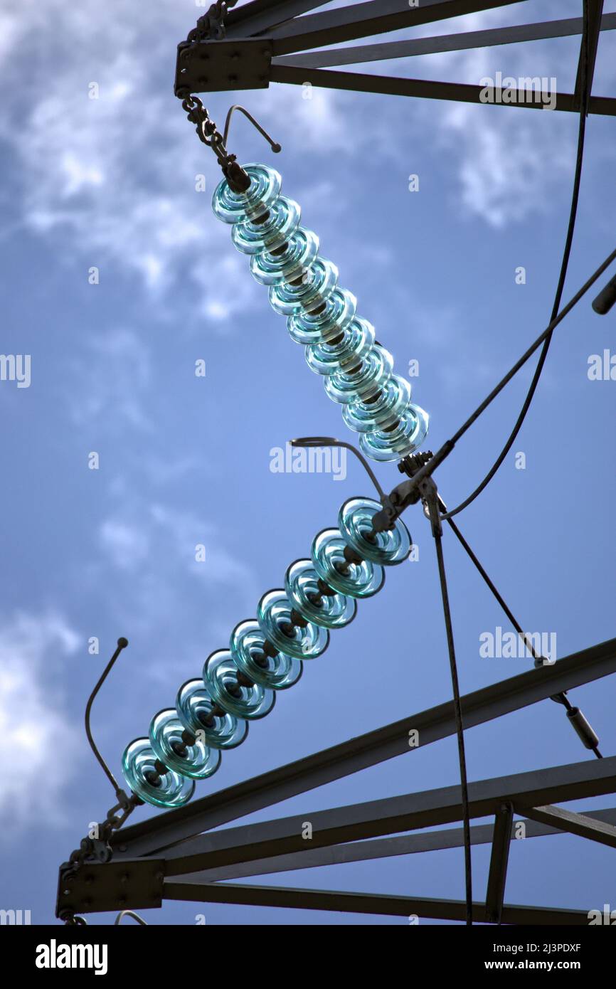 Power Generation and distribution, renewable wind turbines, overhead ...