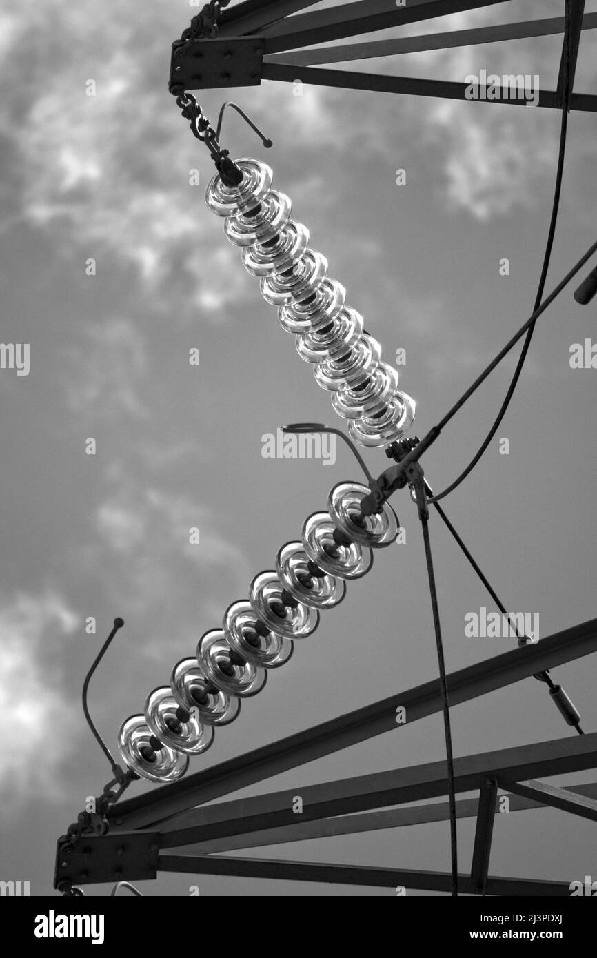 Power Generation and distribution, renewable wind turbines, overhead ...