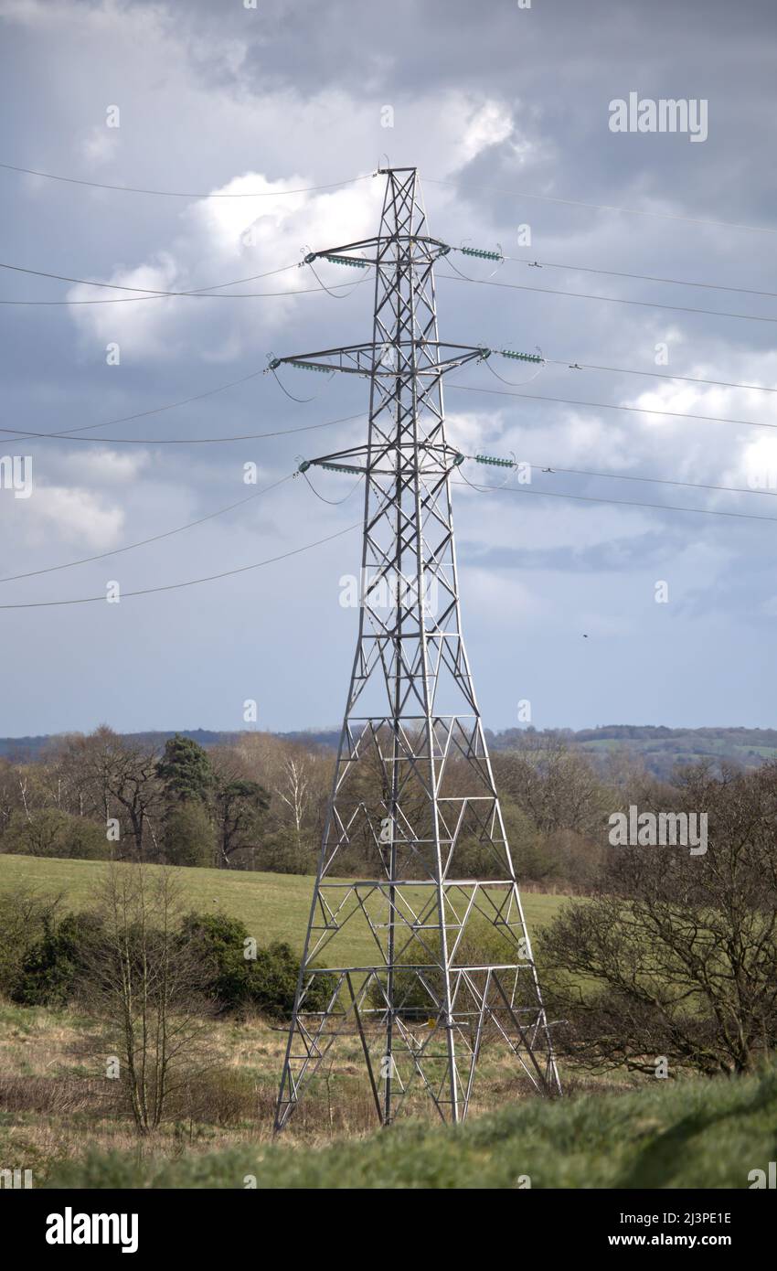 Power Generation and distribution, renewable wind turbines, overhead ...