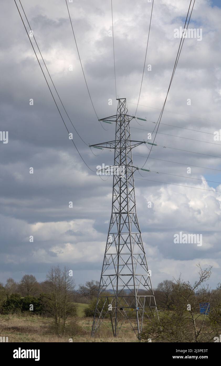 Power Generation and distribution, renewable wind turbines, overhead ...
