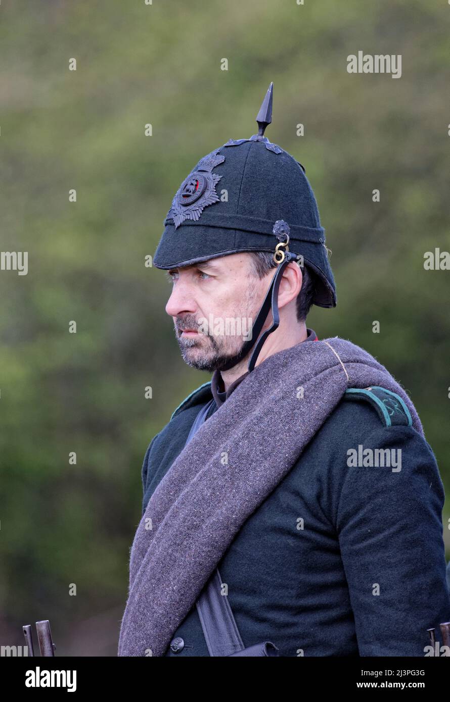 9th April 2022, Buckinghamshire, UK, re-enactors portray people of past ...