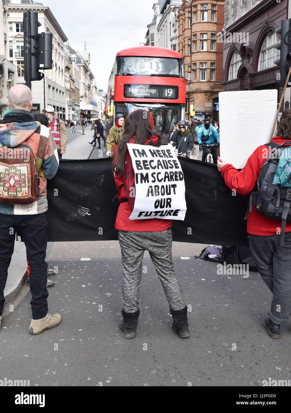 Oxford Circus, London, UK. 9th Apr 2022. Members of Extinction ...