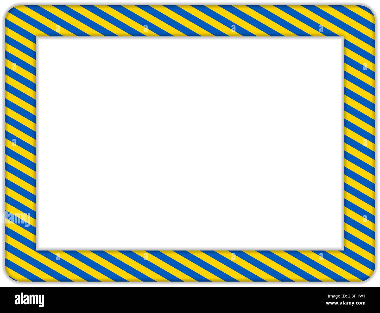 Stand with Ukraine: rounded frame made of Ukrainian flag stripes over ...