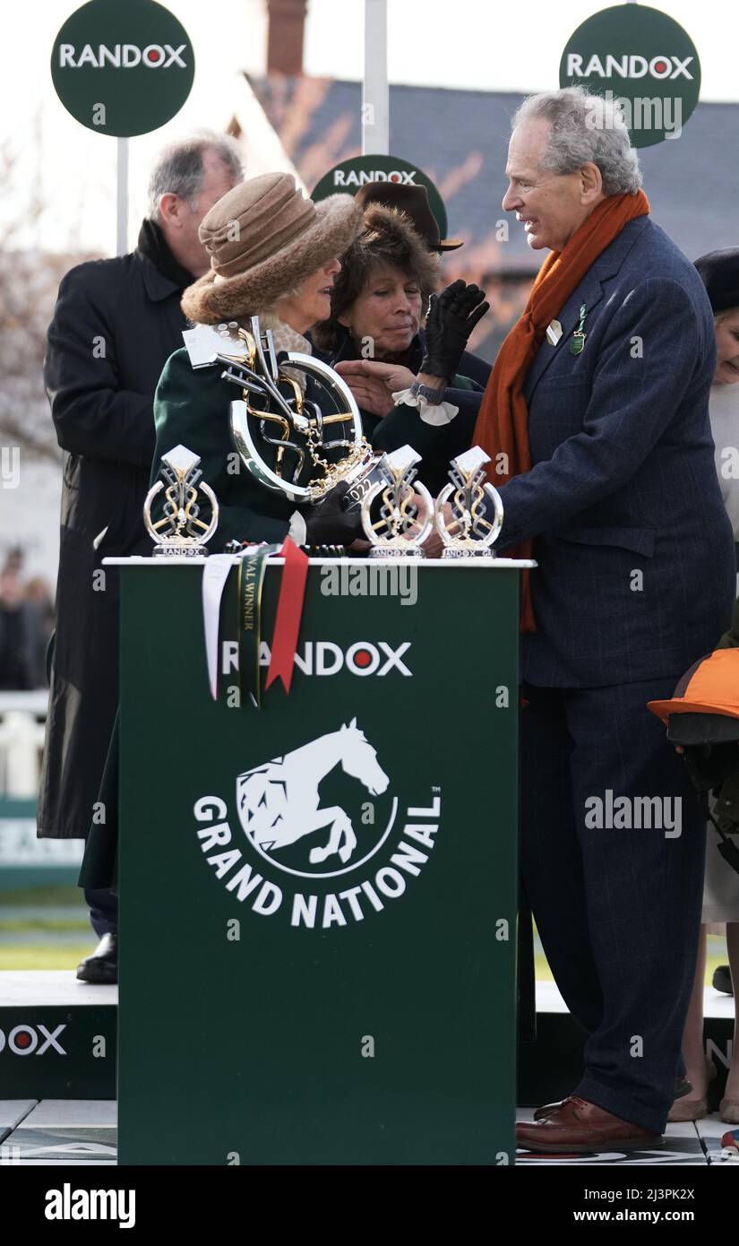 The Duchess of Cornwall presents the Grand National Trophy to Robert ...