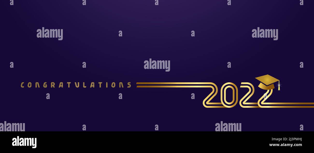 Class of 2022 year graduation horizontal card. Class off event ...