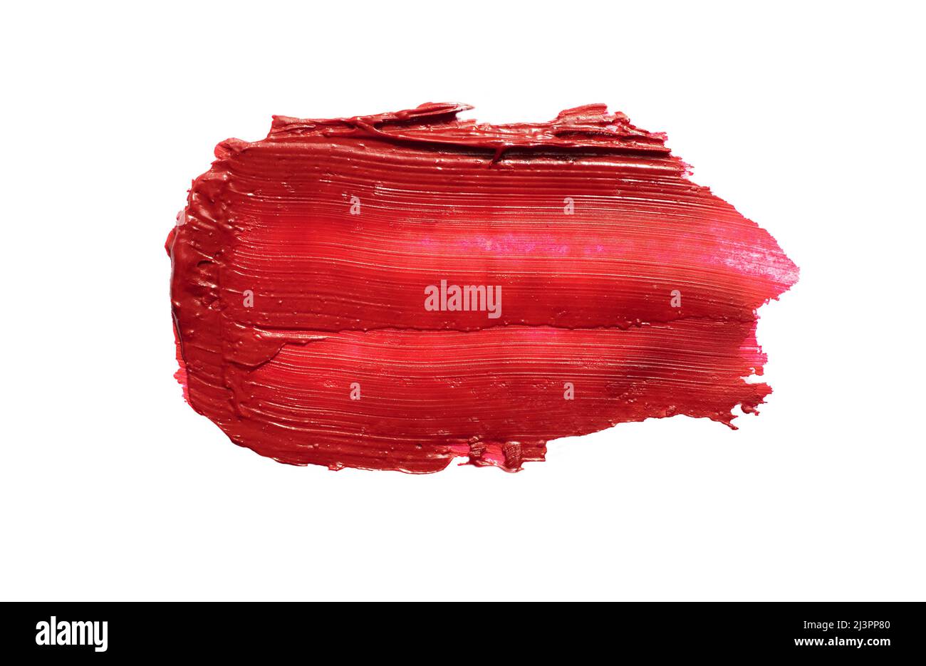 Abstract red smear of glossy lipstick,isolated on white background ...