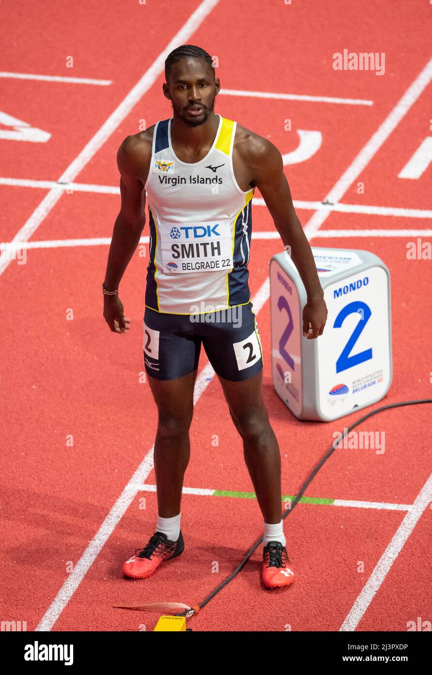 Malique Smith competing in the 400m heats on Day One of the World ...
