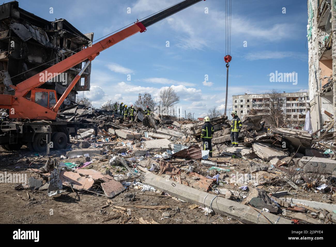 bucha massacre and identification of dead bodies Stock Photo - Alamy