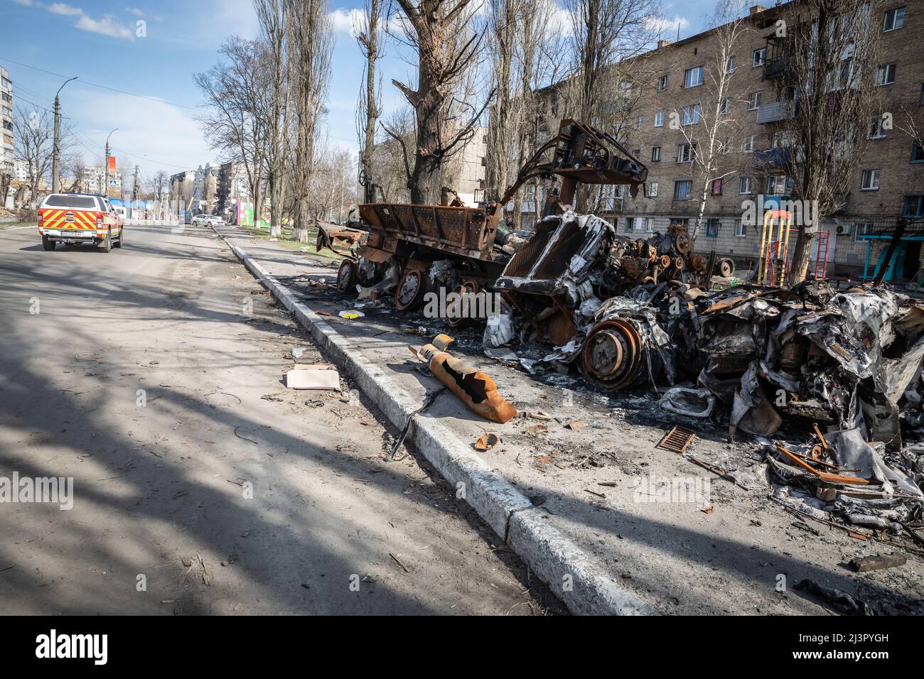 bucha massacre and identification of dead bodies Stock Photo - Alamy