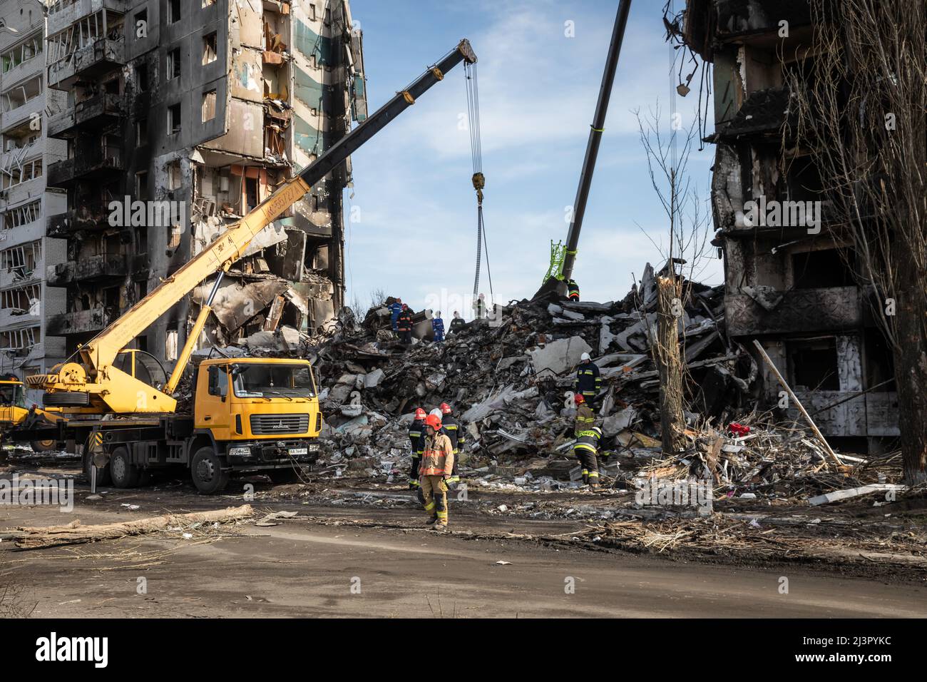 bucha massacre and identification of dead bodies Stock Photo - Alamy