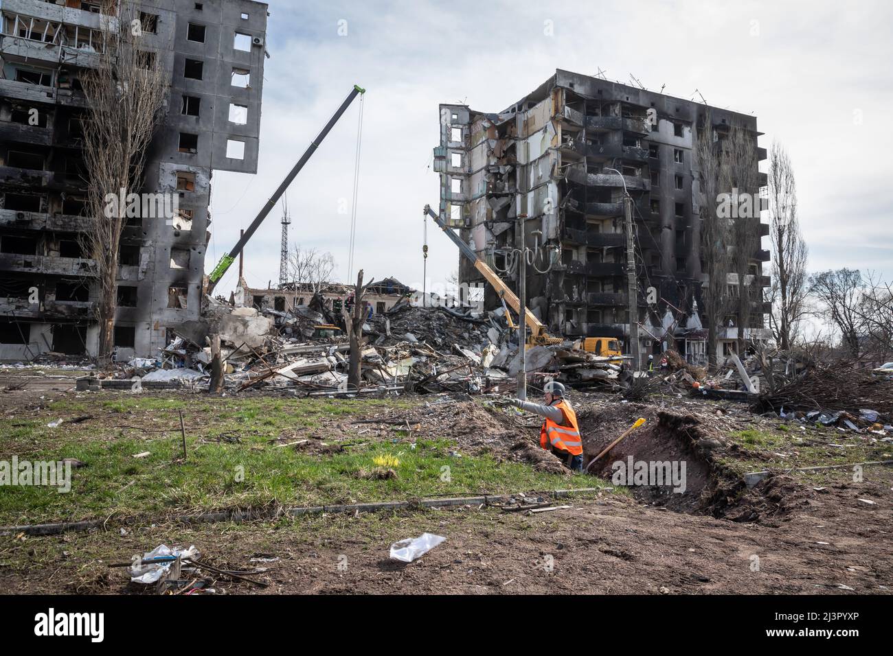 bucha massacre and identification of dead bodies Stock Photo - Alamy