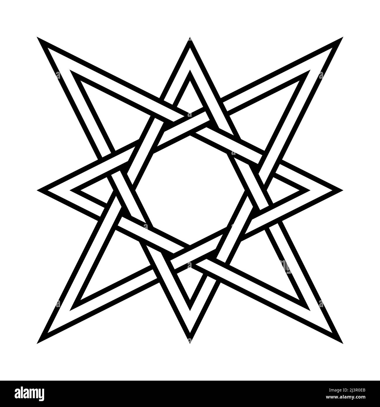 Octagram isotoxal knot symbol icon Stock Photo - Alamy