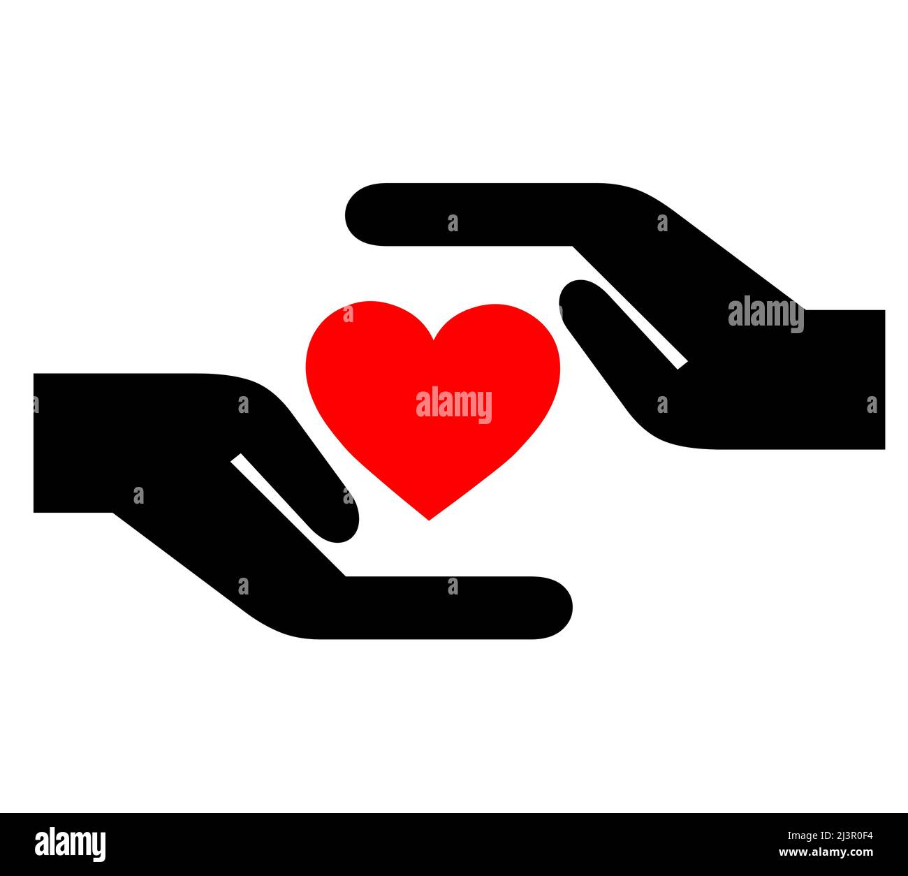 Human hands holding and protecting heart symbol icon Stock Photo - Alamy