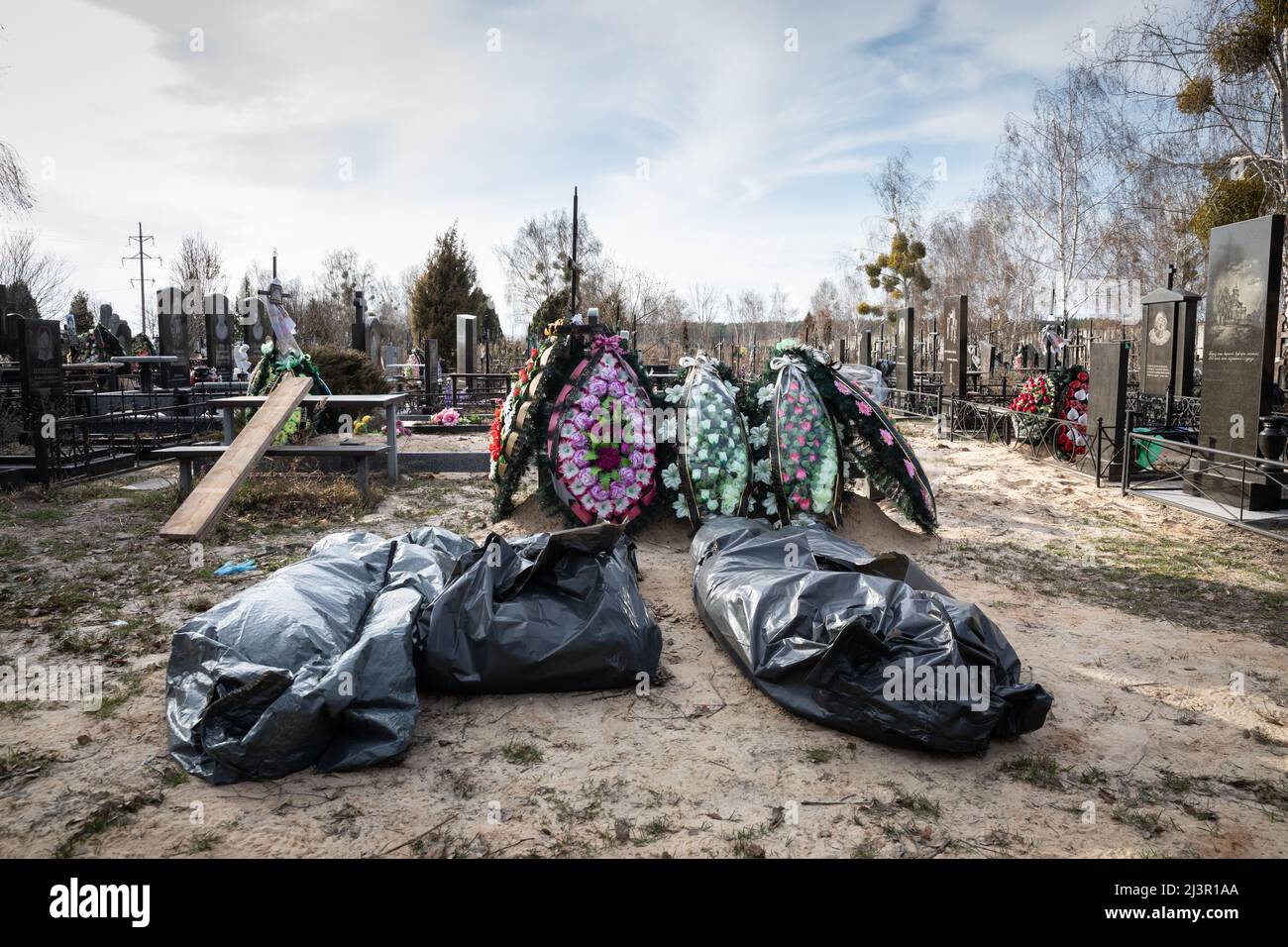 bucha massacre and identification of dead bodies Stock Photo - Alamy