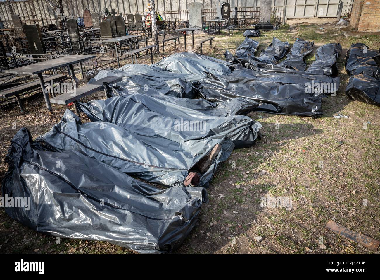 bucha massacre and identification of dead bodies Stock Photo - Alamy
