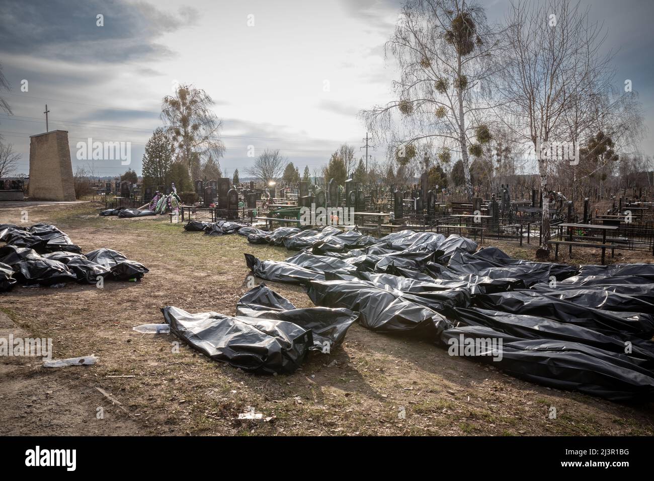 bucha massacre and identification of dead bodies Stock Photo - Alamy