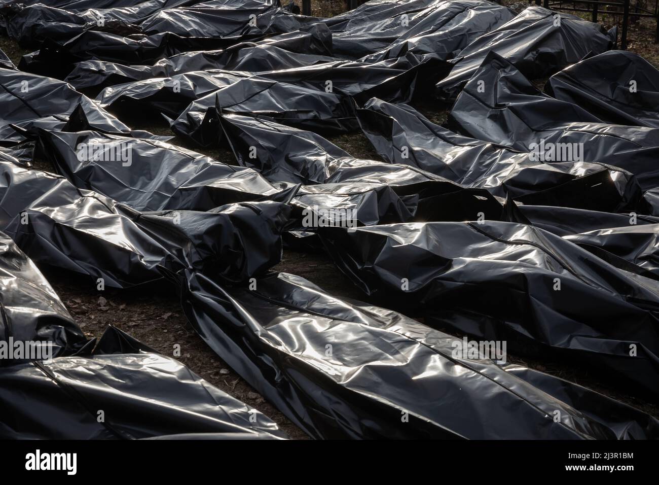 bucha massacre and identification of dead bodies Stock Photo - Alamy