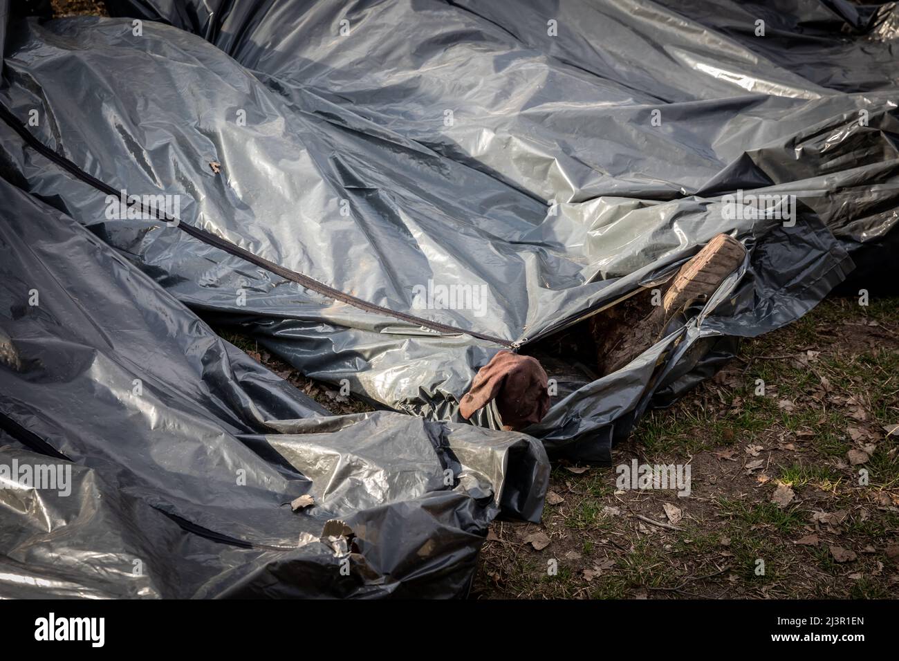 bucha massacre and identification of dead bodies Stock Photo - Alamy