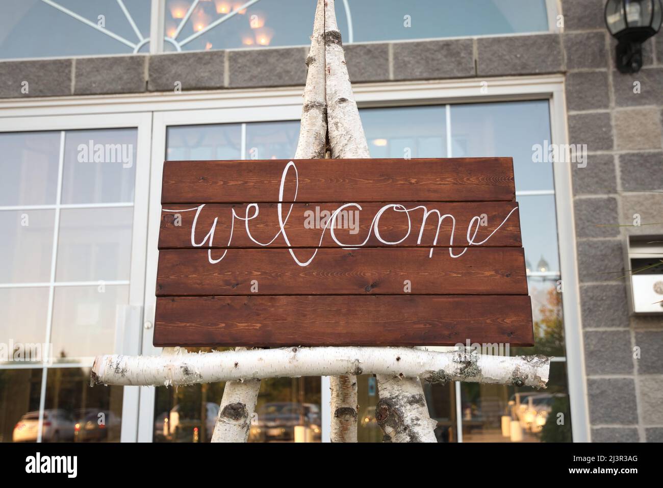 Rustic Handmade Wood Welcome Sign with Room for Text Outside of Fancy ...
