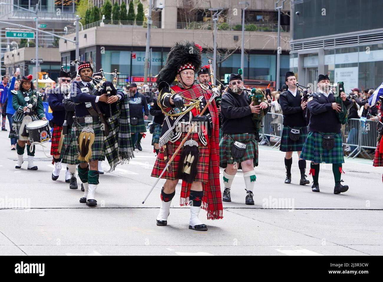 New York, USA. 9th Apr 2022. 2022 Tartan Day Parade held along 6th ...