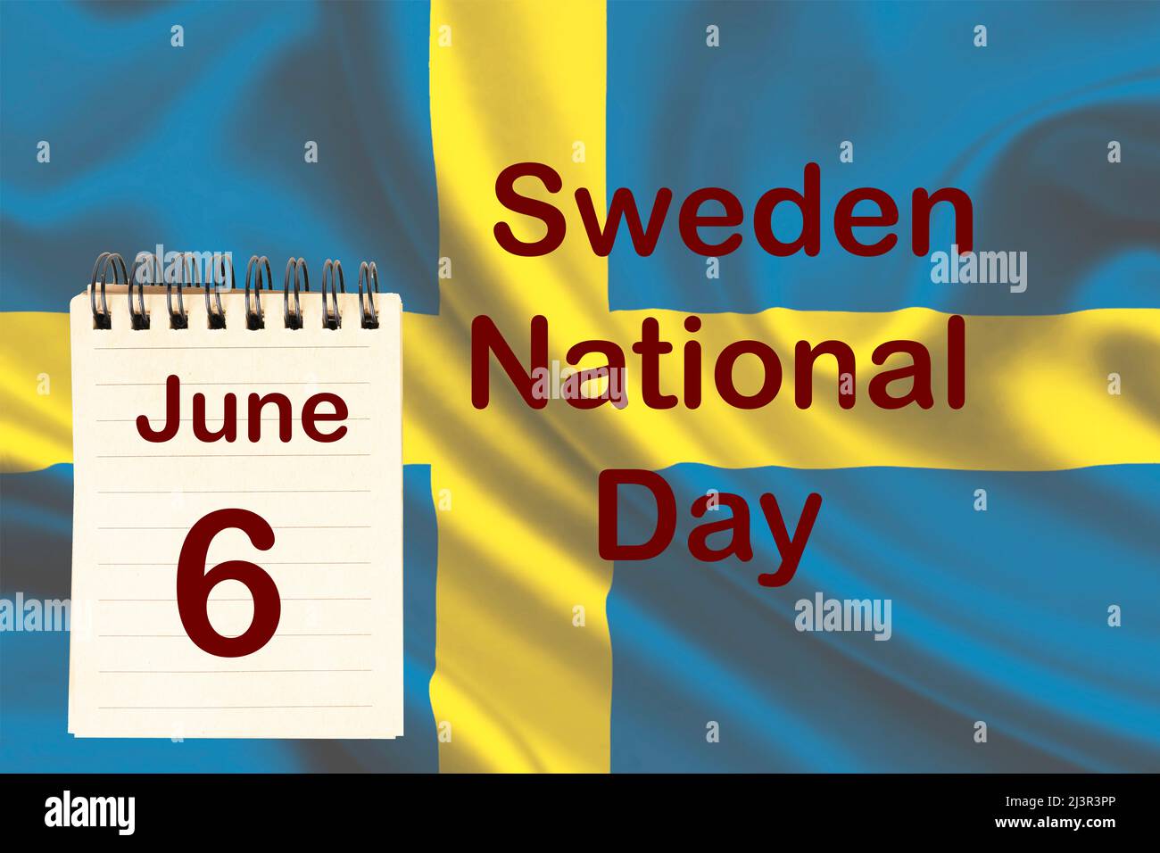 The celebration of the Sweden National Day with the flag and the ...